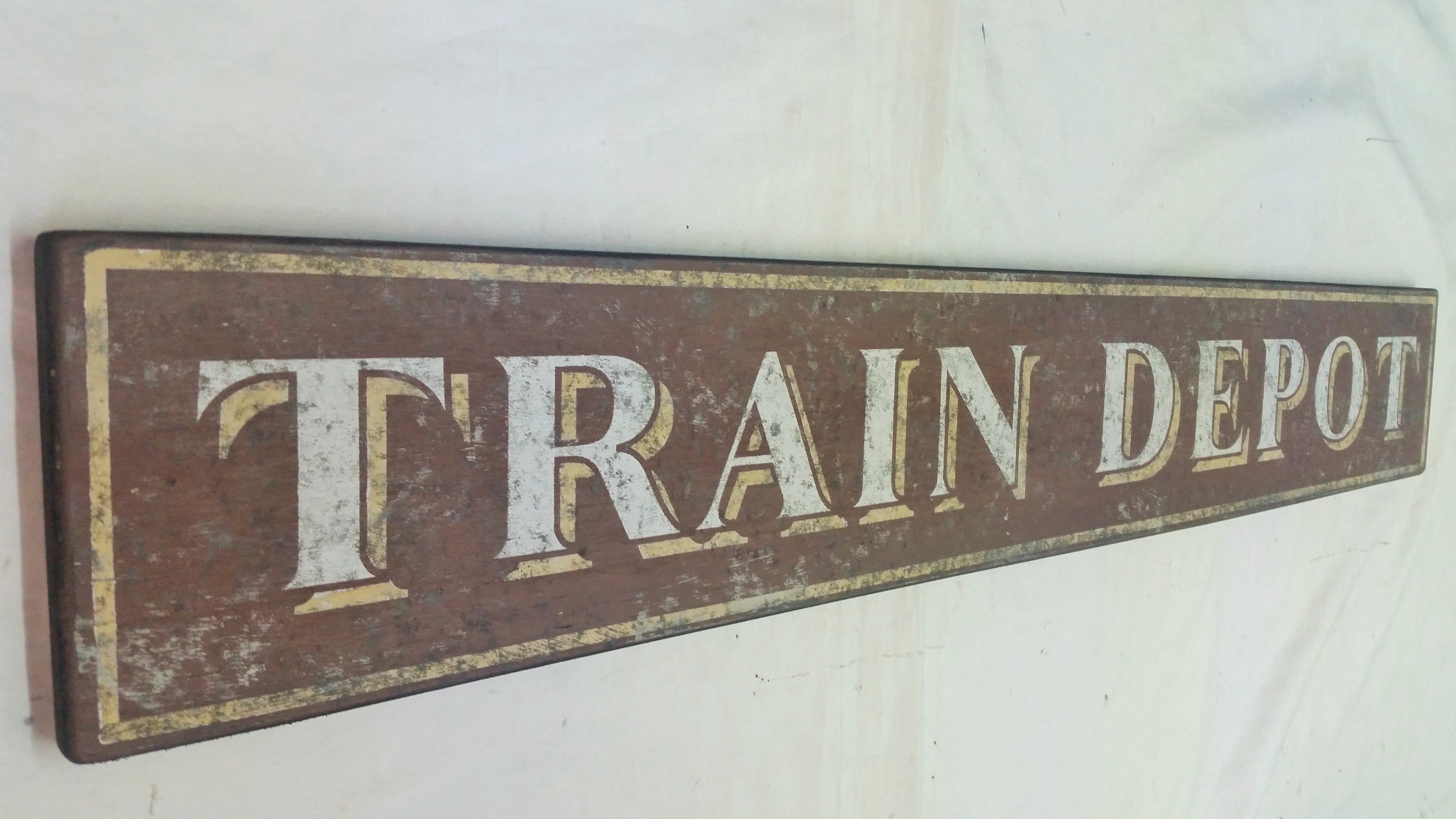 Train Depot Sign - Antique Style Decor - Sign Treasure